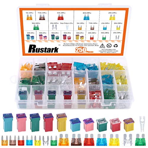 250pcs US Grade Fuses Assortment Kit Standard & Car Blade Fuses, Low ...