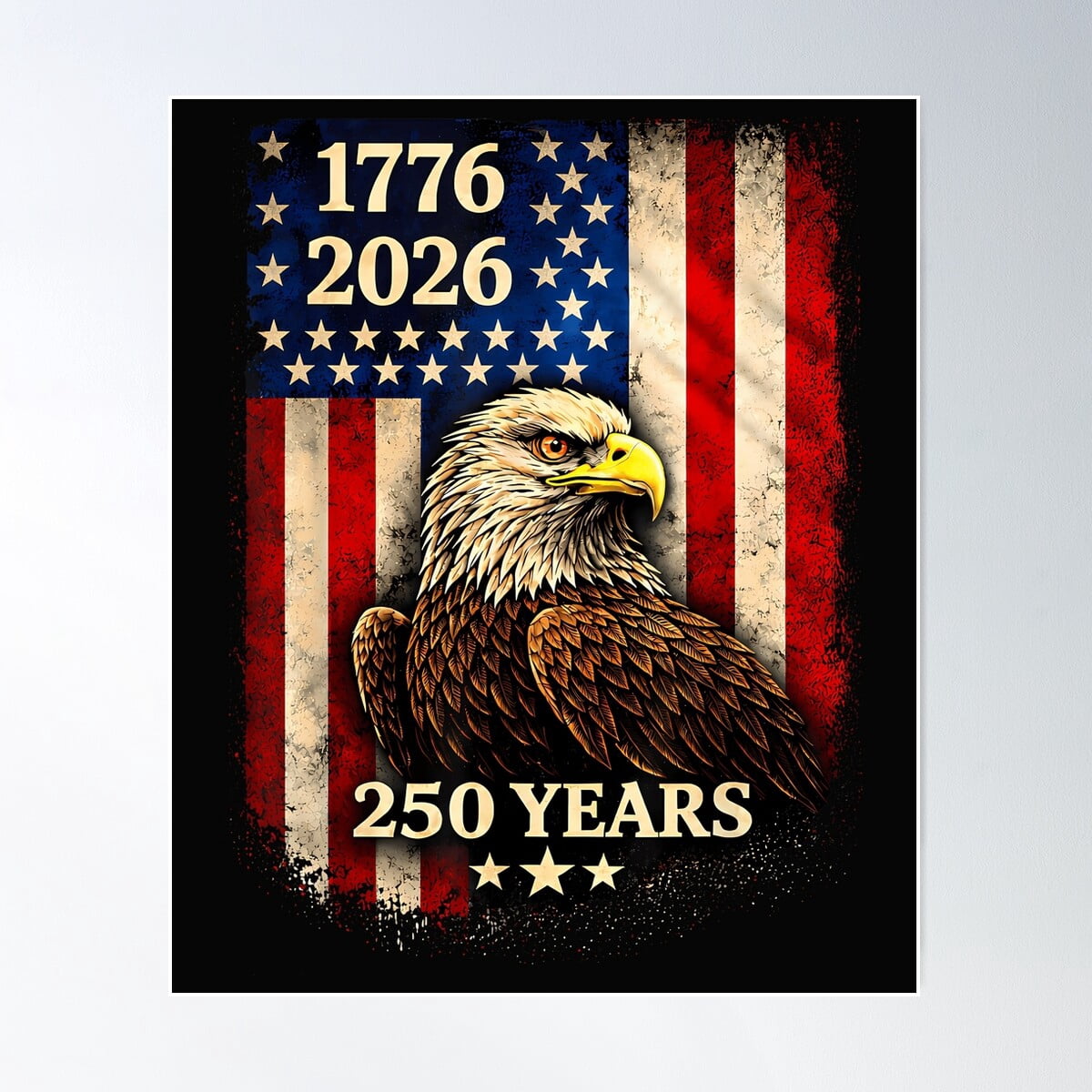 250th 1776 Eagle Heritage Anniversary Art Unframed Canvas 24x36in ...