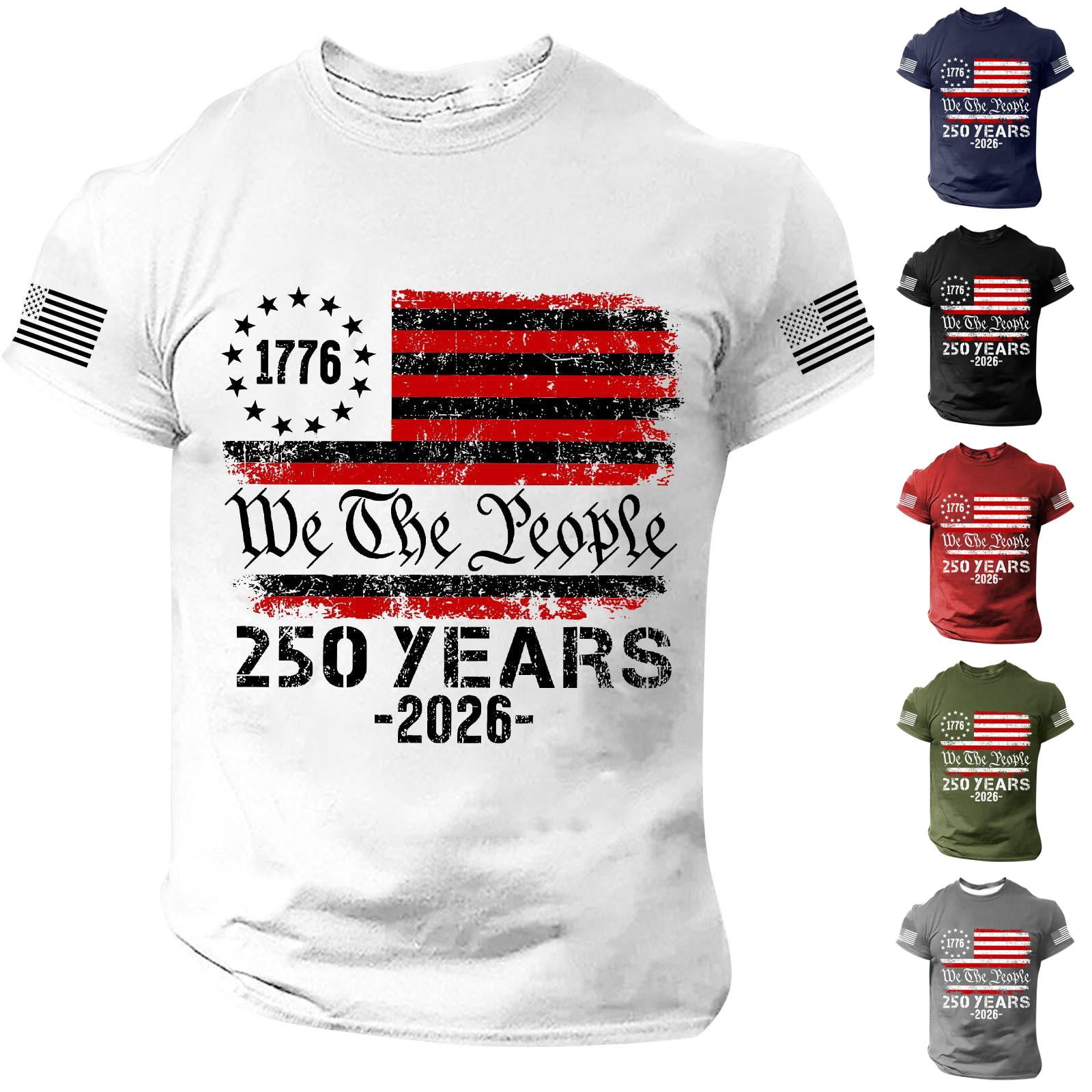 250th America 1776 Shirts for Men 4th Of July Mens Shirt Patriotic ...
