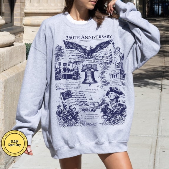 250th America Anniversary Sweatshirt, Retro US 250 Years Sweater ...