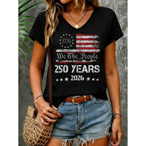 250th America US 250 Years We The People Birthday July 4th V Neck T ...