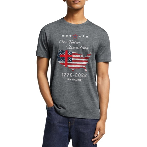250th Anniversary 1776-2026 Charcoal-grey T-Shirt Featuring an American ...