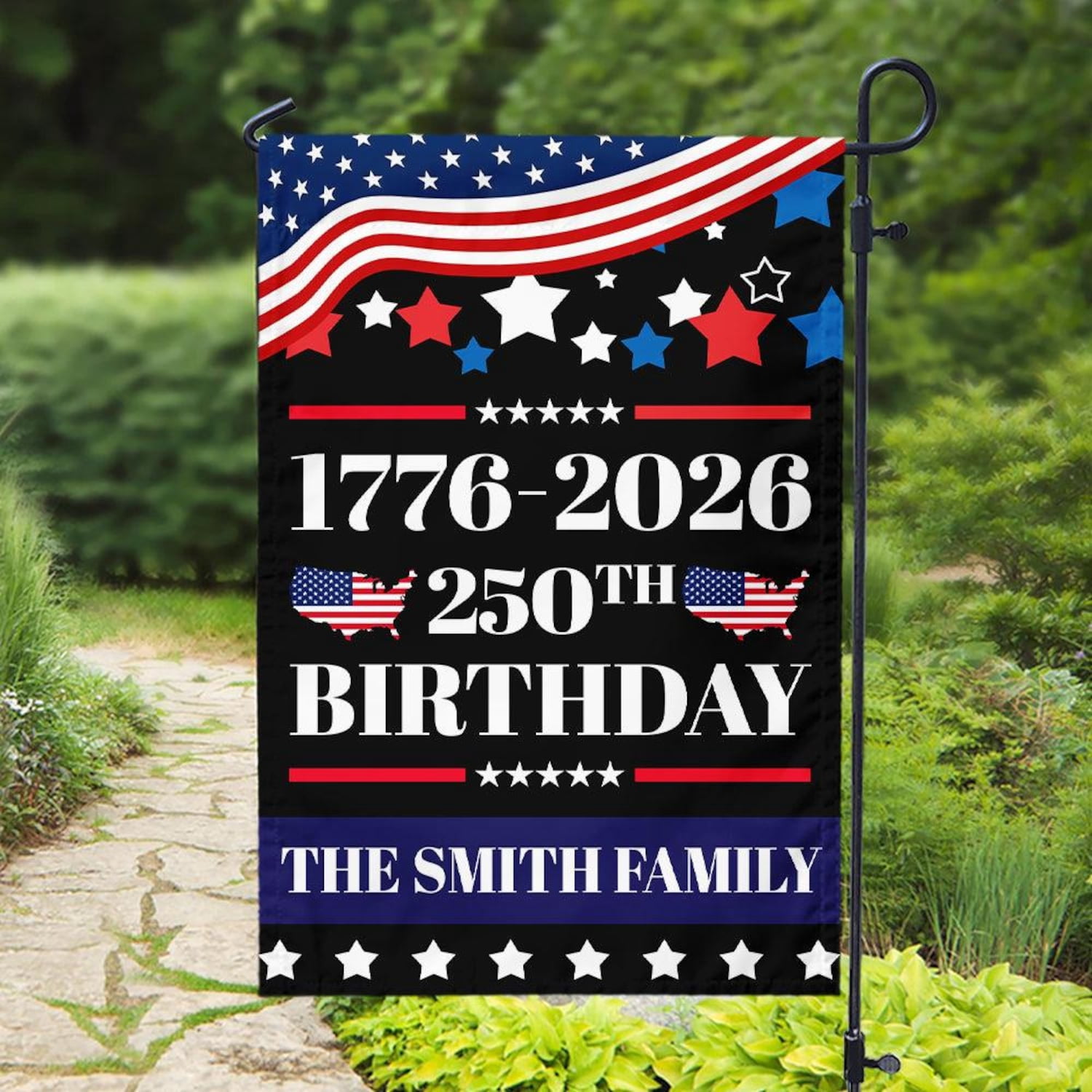 250th Anniversary 1776 - 2026 Garden Flag, American History Patriotic ...