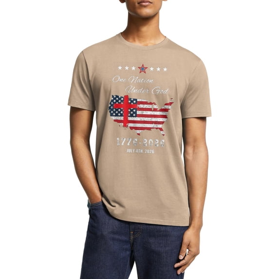 250th Anniversary 1776-2026 Light-brown T-Shirt Featuring an American ...