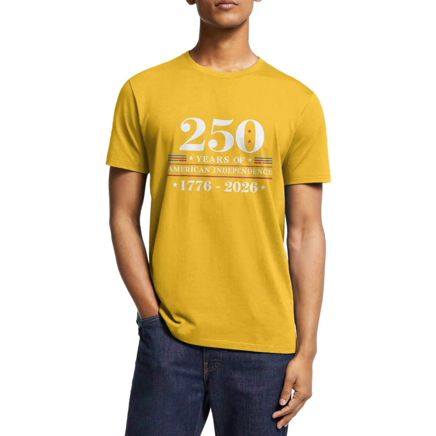 250th Anniversary 1776-2026 T-Shirt in Yellow Featuring American Eagle ...