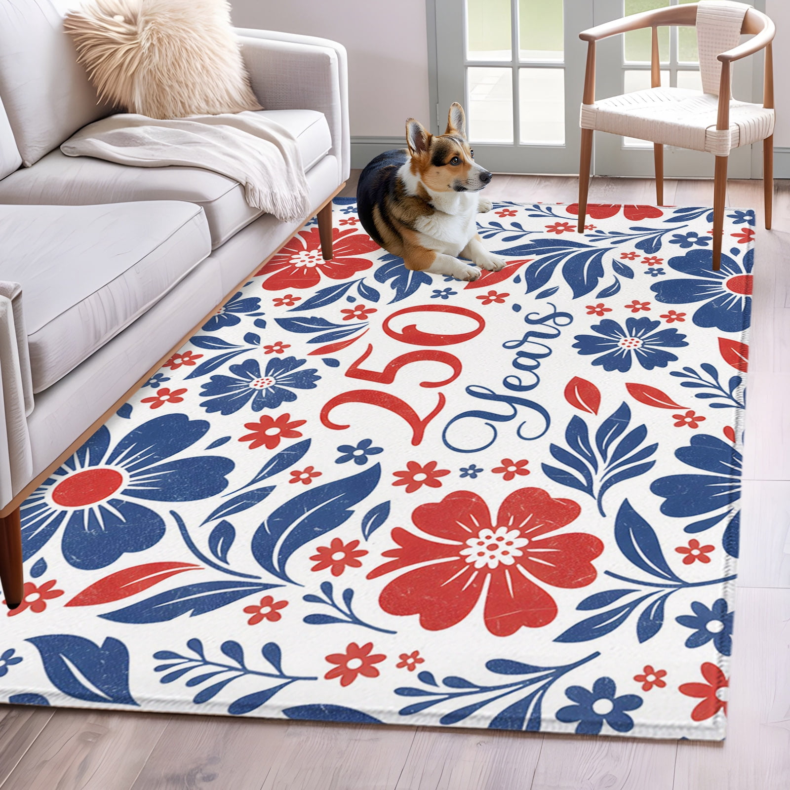 250th Anniversary 3'x5' Rug for Bedroom Foot of Bed Small Living Room ...
