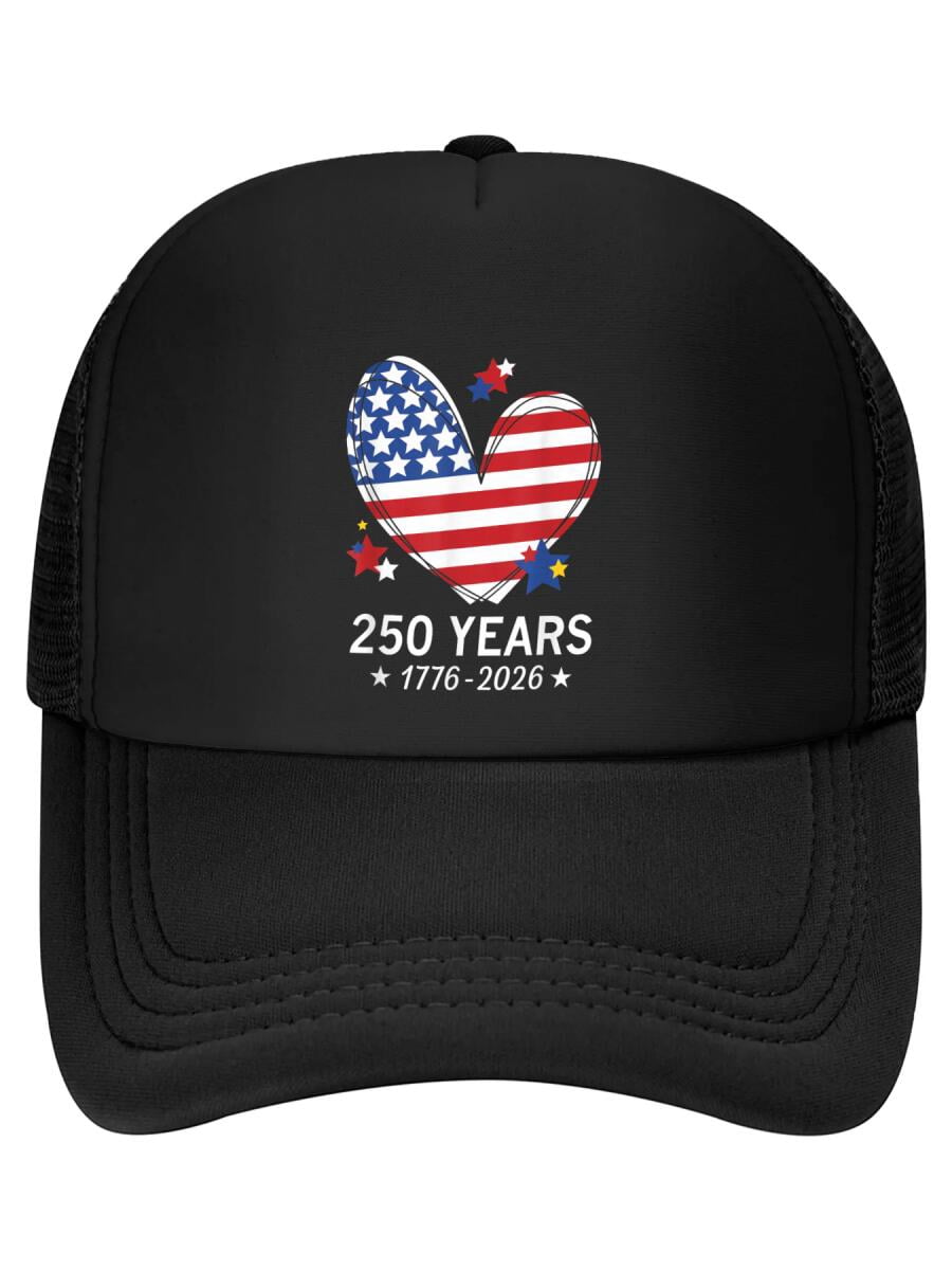 250th Anniversary America Flag Heart 250 Year Women Girls Baseball Cap ...