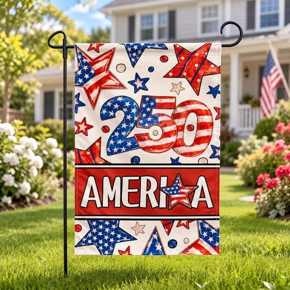 250th Anniversary America Garden Flag, Patriotic USA 1776-2026 Fourth ...
