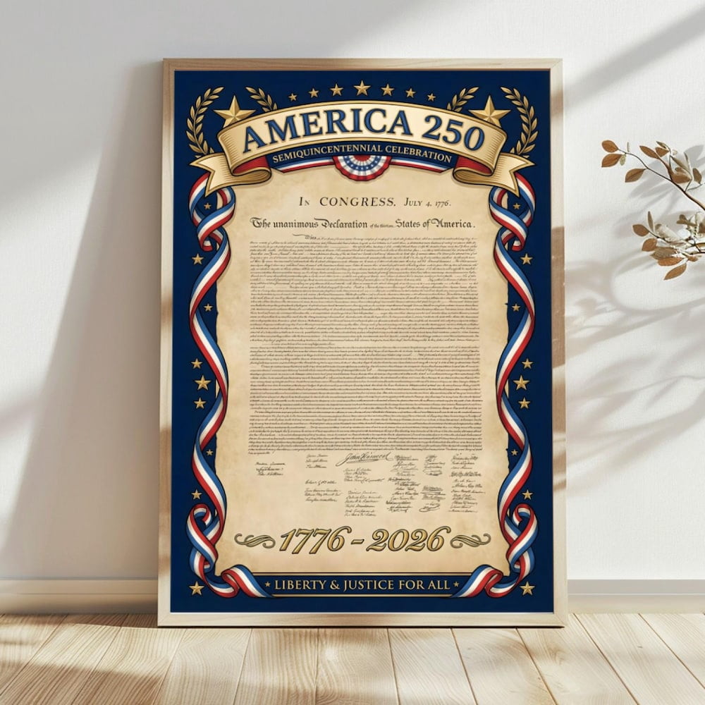 250th Anniversary America Independence Poster Patriotic Wall Art ...