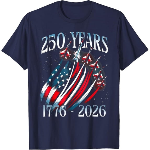 250th Anniversary America Jet Flag 250 Years 4th of July Patriotic T ...
