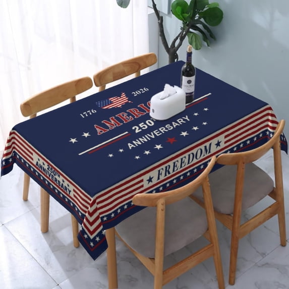 250th Anniversary America Rectangular Tablecloth 60x84 Inch USA 250 ...