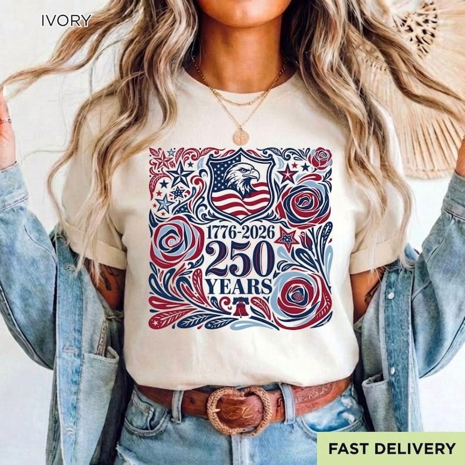 250th Anniversary America Shirt, Retro Floral USA Eagle 1776-2026 T ...