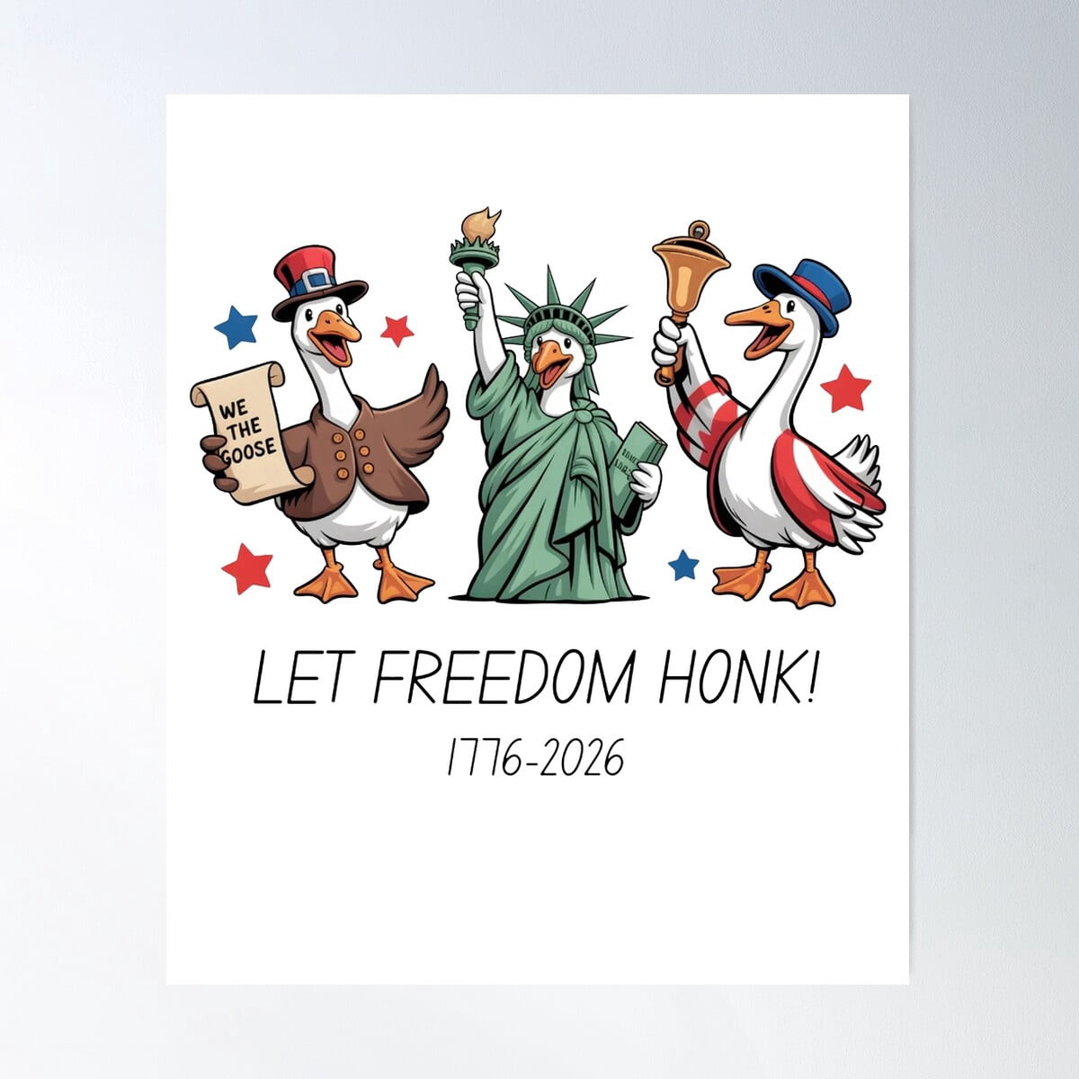 250th Anniversary American Flag Goose Print Unframed Paper Print ...