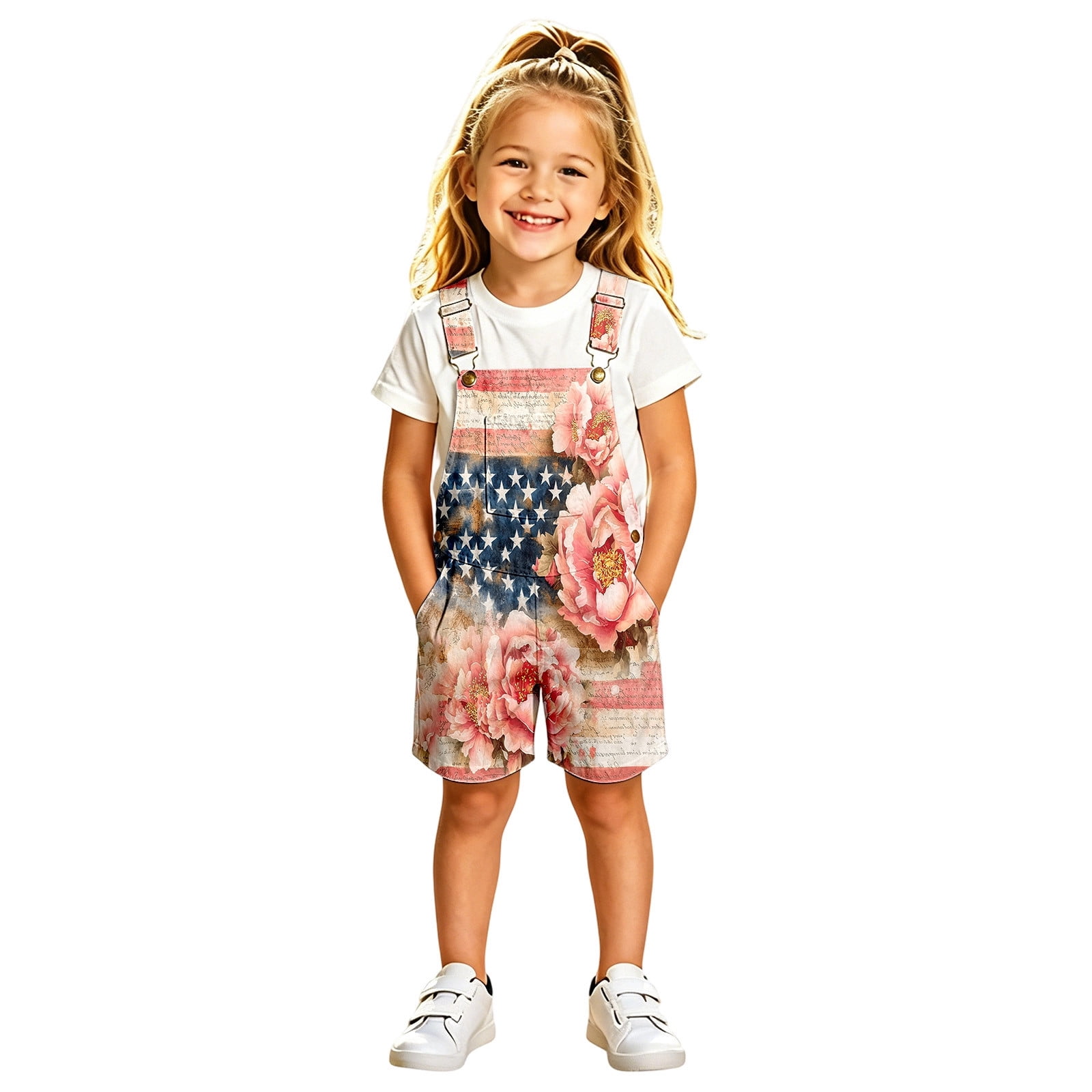 250th Anniversary American Flag Overalls, Abstract Art Print Bib ...