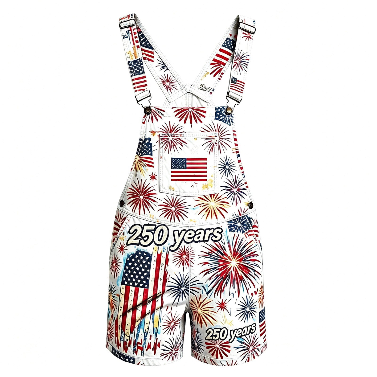 250th Anniversary American Flag Overalls Men Loose Fit Work Coveralls ...