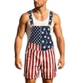 250th Anniversary American Flag Overalls Men Shorts Loose Fit Patriotic ...