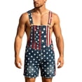 250th Anniversary American Flag Overalls Shorts for Men Patriotic Bibs ...