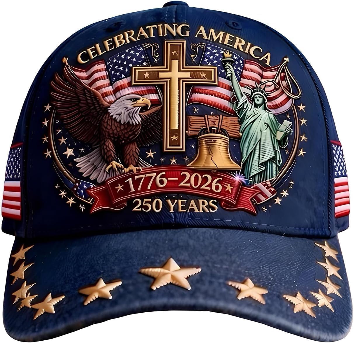 250th Anniversary Baseball Cap American 1776-2026, Patriotic Flag and ...