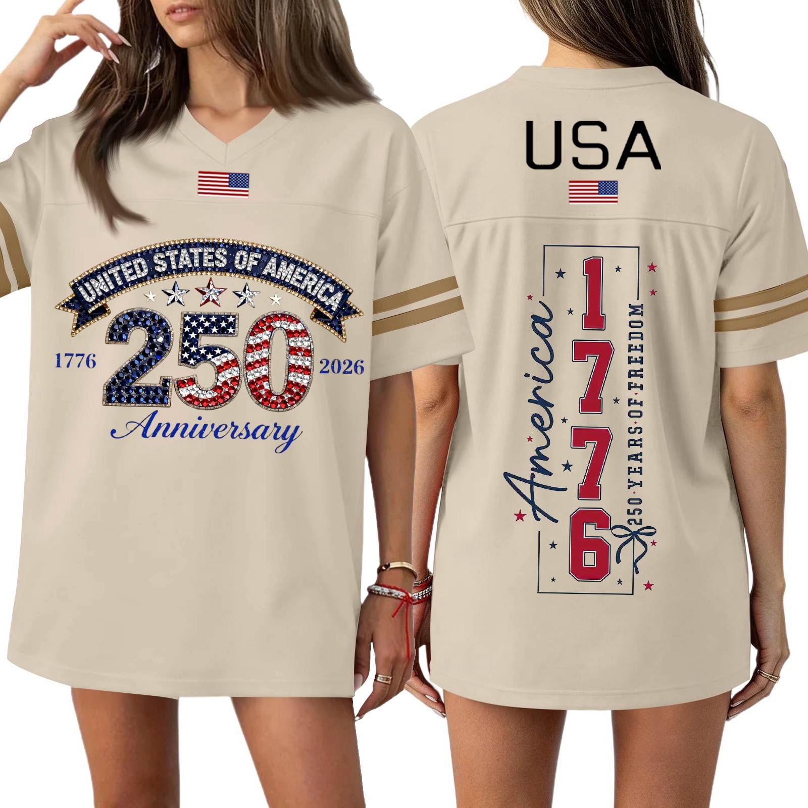 250th Anniversary Baseball Shirts for Women Patriotic 1776-2026 Tees ...