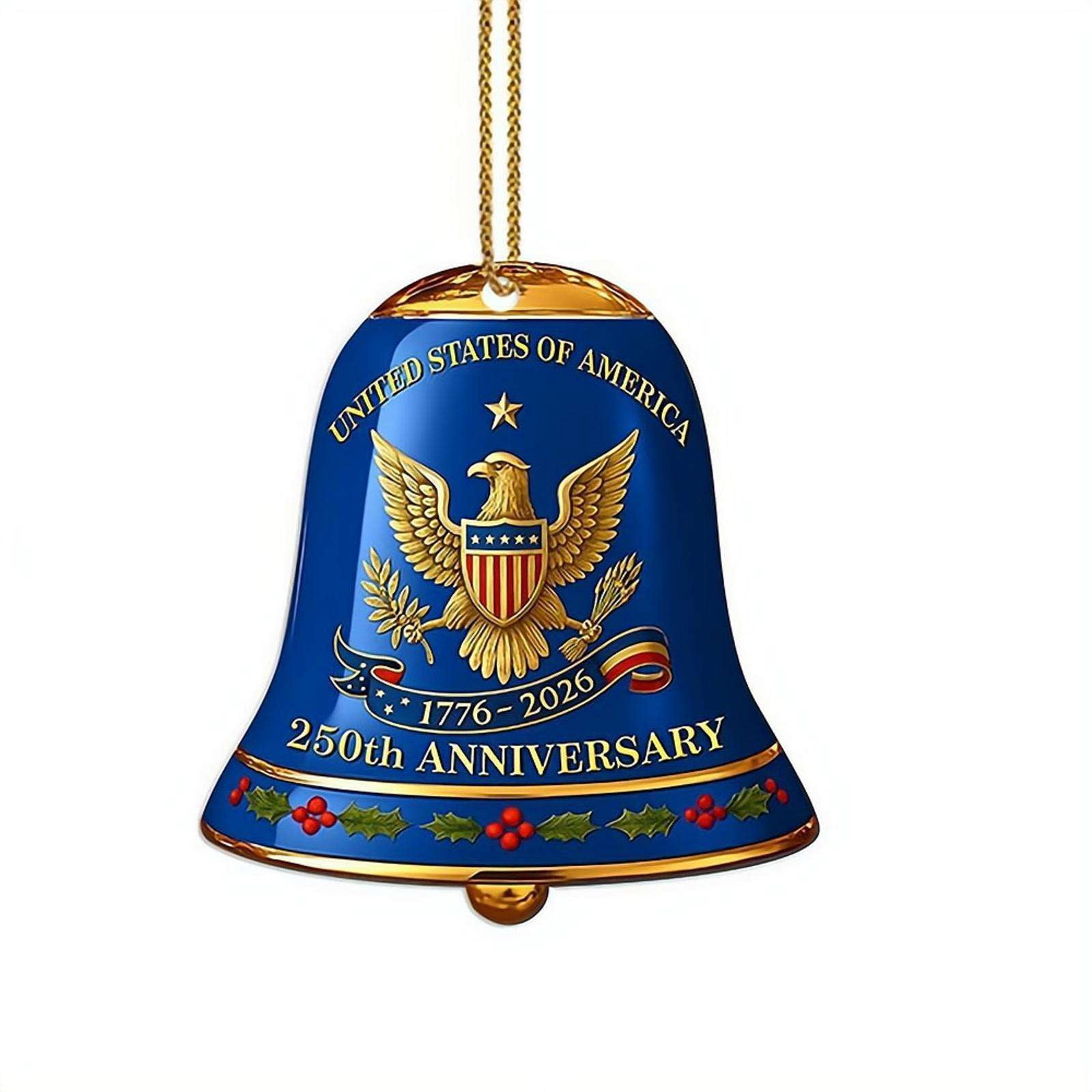 250th Anniversary Bell Ornament,2D Acrylic Patriotic Commemorative ...