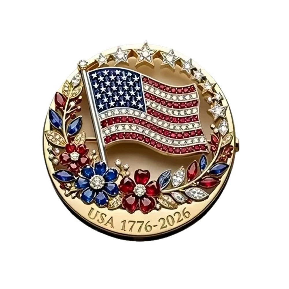 250th Anniversary Brooch 1776-2026, American Flag Lapel Pin for Men ...