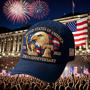 250th Anniversary USA Printed Hat, Patriotic Baseball Cap for Men ...