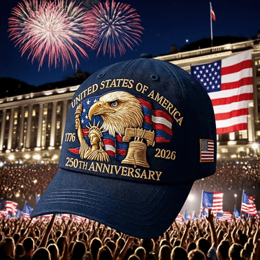250th Anniversary USA Printed Hat, Patriotic Baseball Cap for Men ...