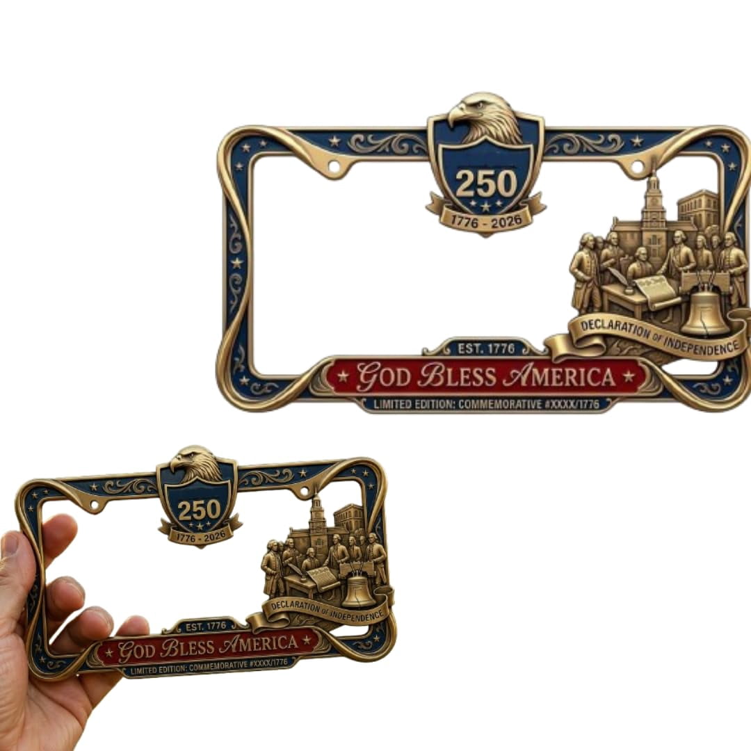250th Anniversary Commemorative License Plate Frame,1776-2026 USA Flag ...
