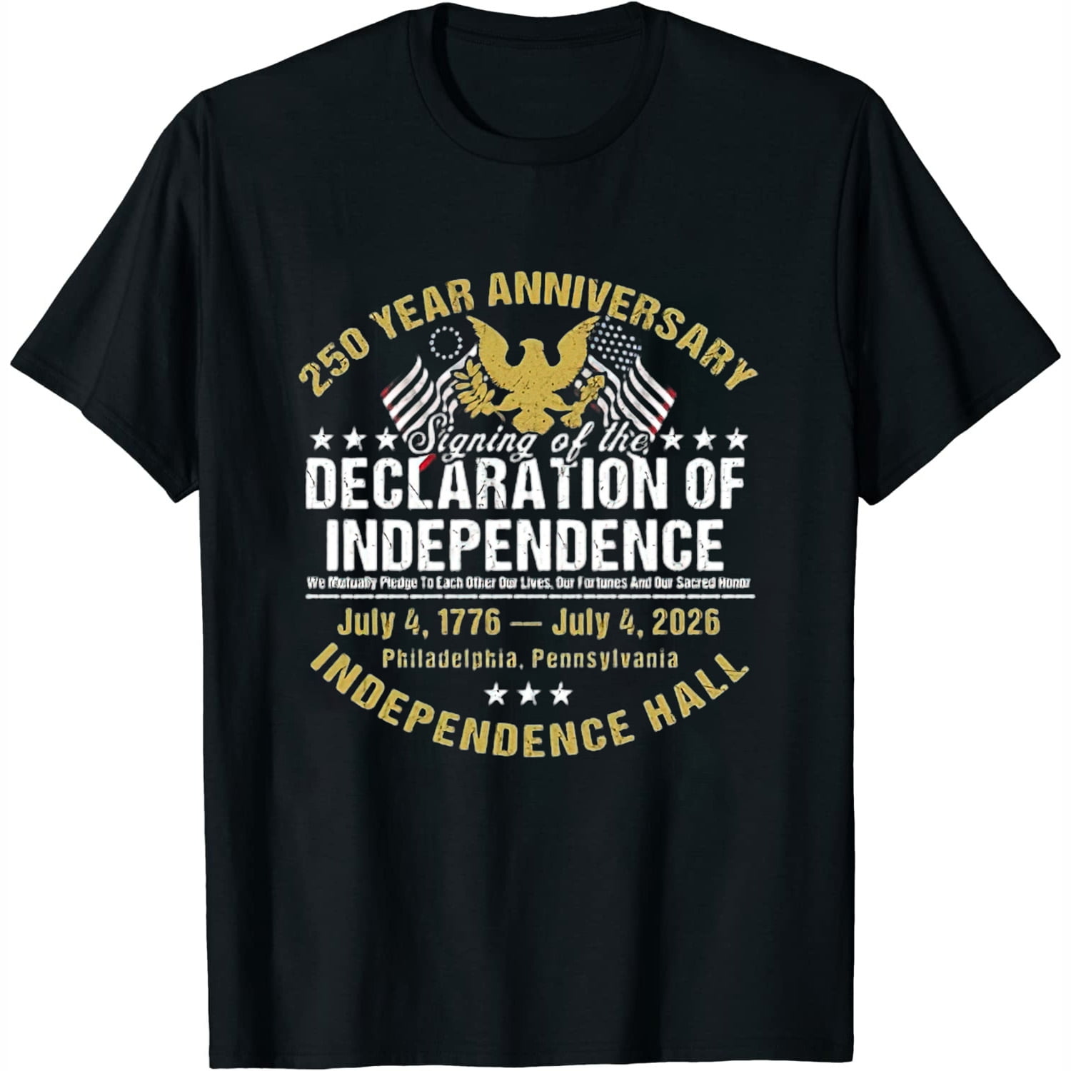 250th Anniversary Declaration of Independence Patriotic USA T Shirt ...