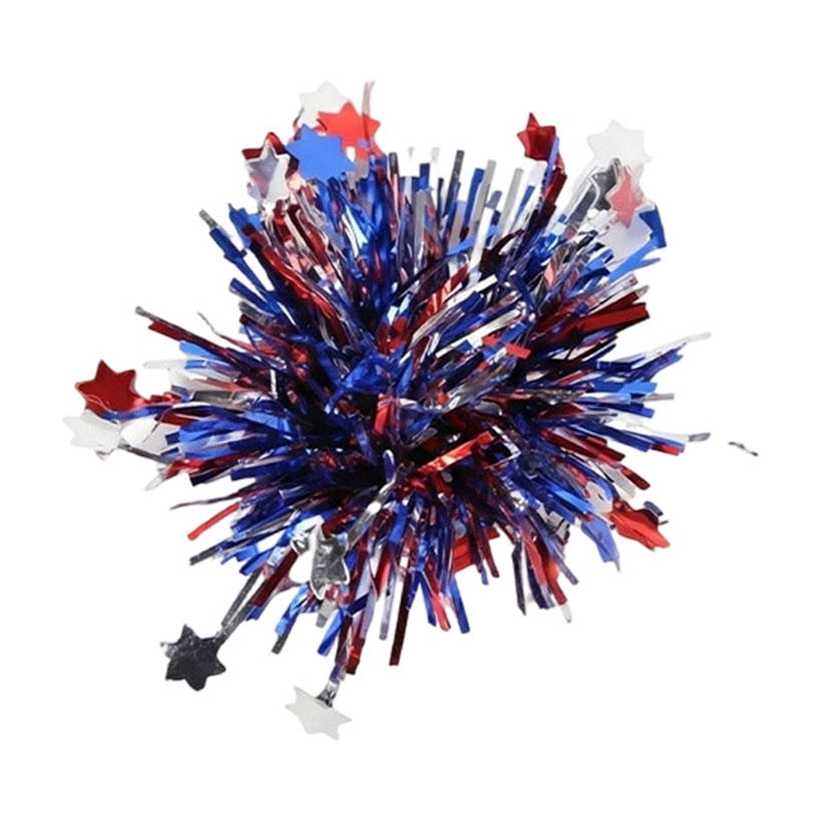250th Anniversary Decor Multi-Colored Patriotic Glitter Tassel Ball ...