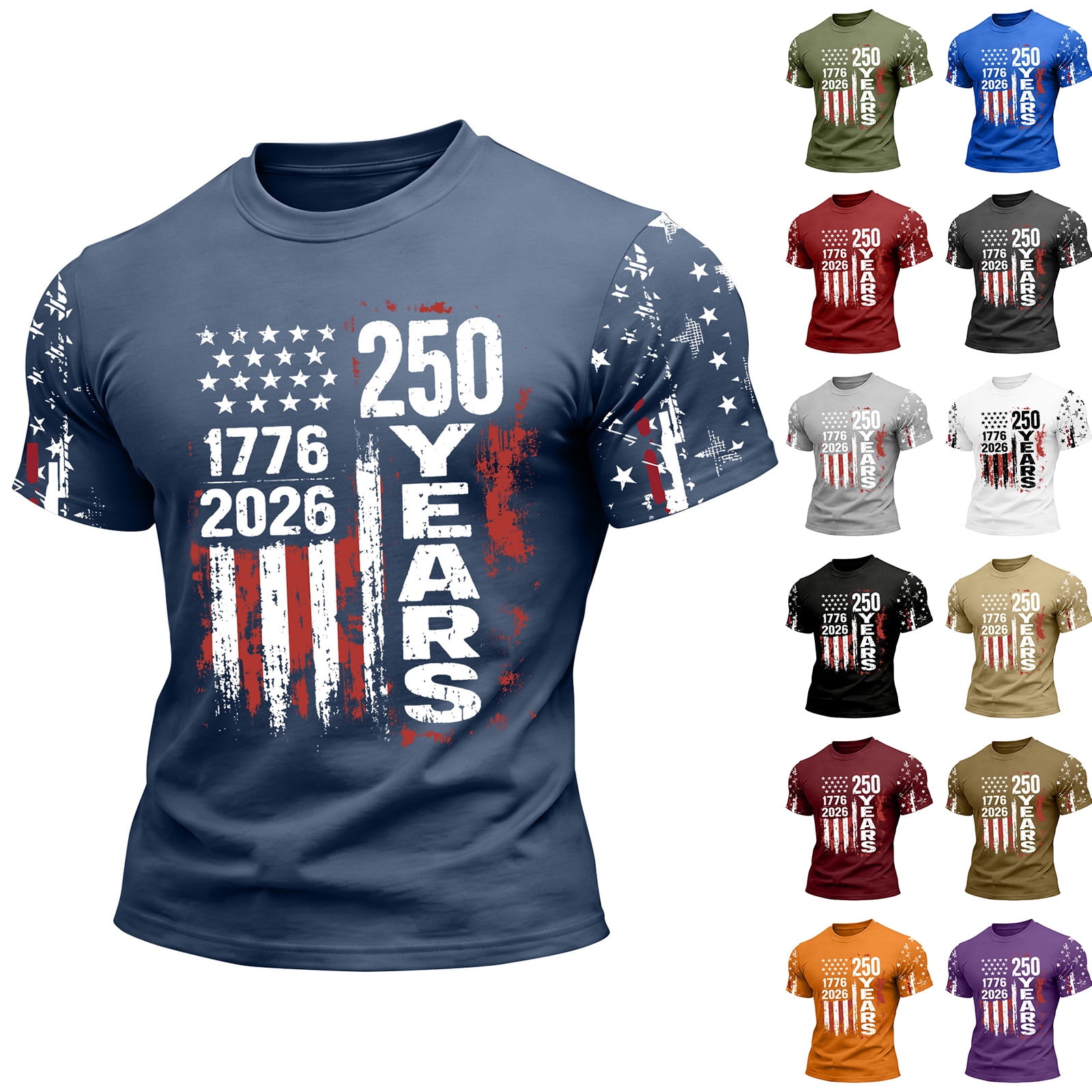 250th Anniversary Decorations 1776 Shirts for Men Mens 4th Of July ...