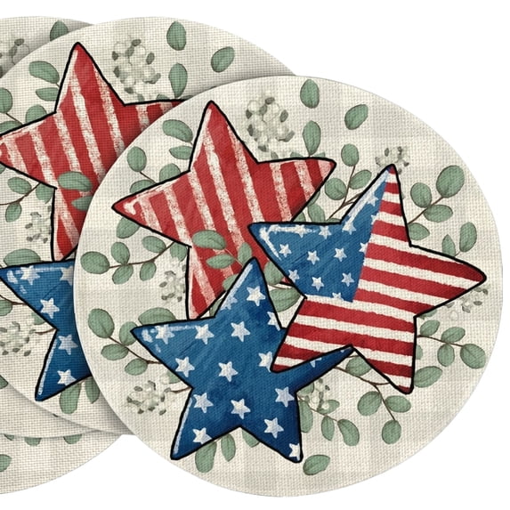 250th Anniversary Decorations Round Placemats - Red White Blue Circle ...