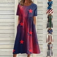 250th Anniversary Dresses for Women 2026 Crewneck USA Flag Printed ...