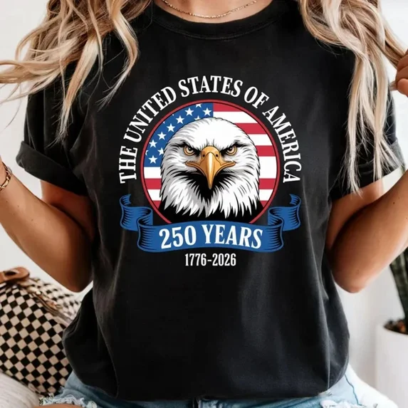 250th Anniversary Eagle Patriotic USA American Flag T-Shirt Men Women ...