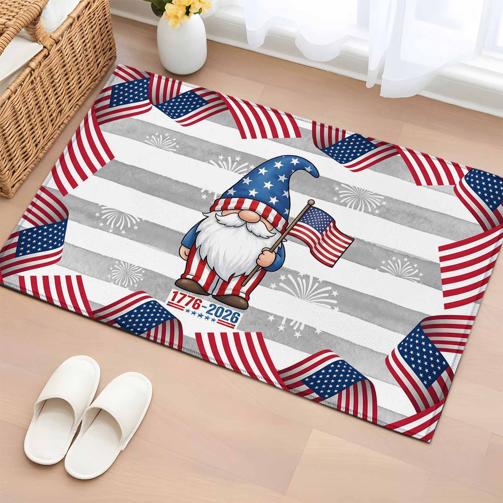 250th Anniversary Entryway Rug 2'x3' Dwarf Holding An American Flag ...