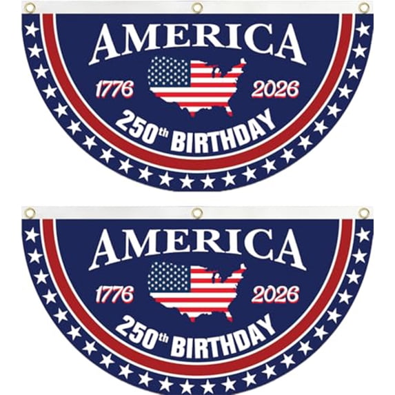 250th Anniversary Flag 1776-2026 Patriotic Fan Banner for USA ...