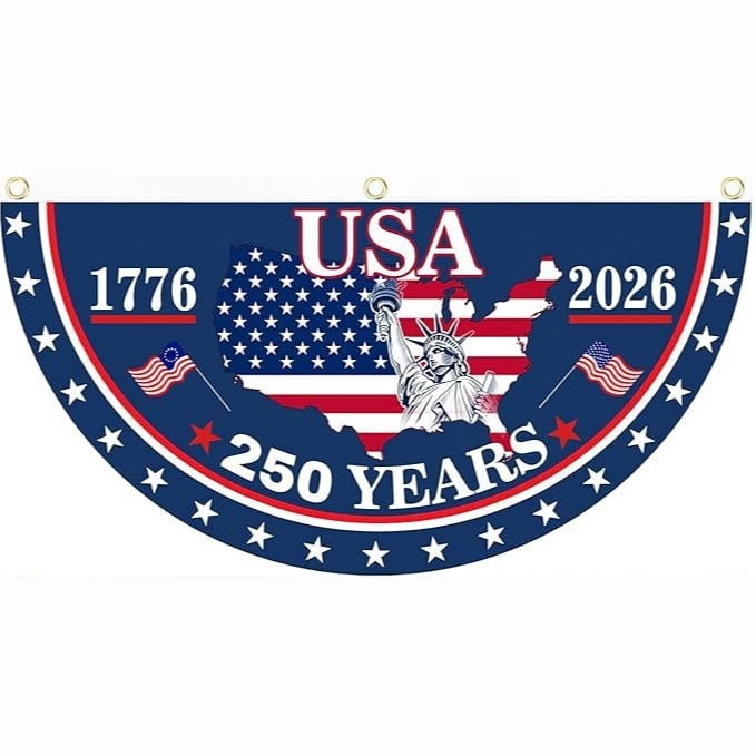250th Anniversary Flag Bunting 1776-2026 Fan Flags Patriotic Stars Yard ...