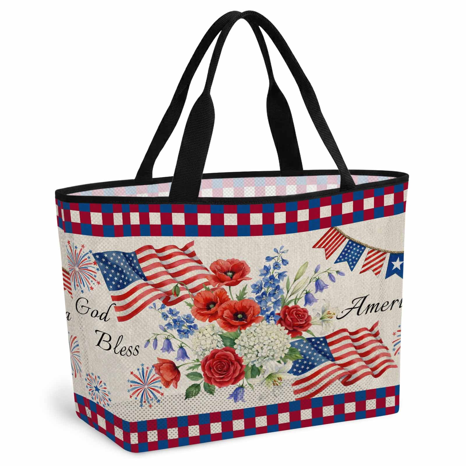 250th Anniversary Floral Beach Bag for Women, Large Breathable Mesh ...