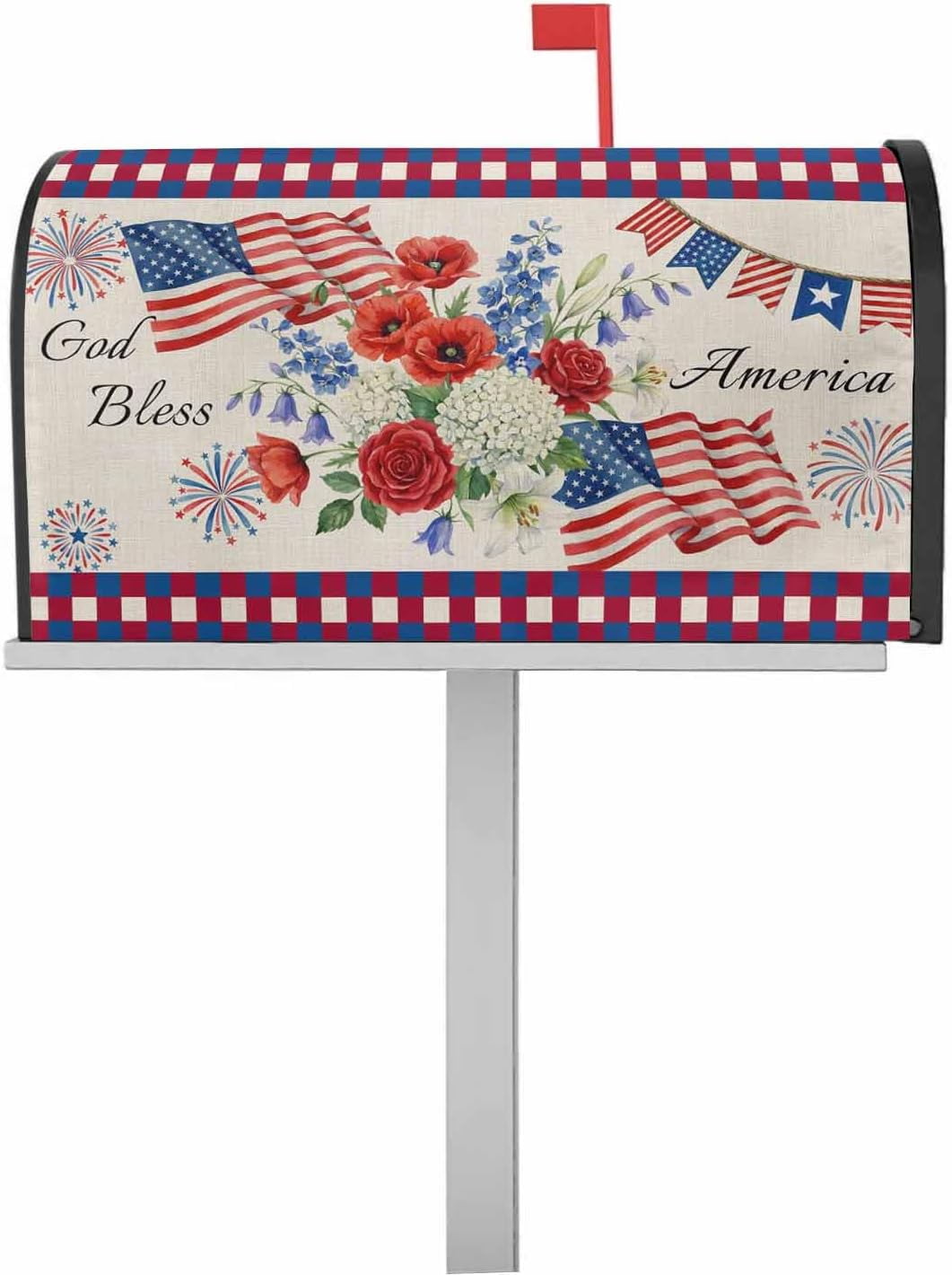 250th Anniversary Floral Mailbox Covers Magnetic Mailbox Wraps, Red ...