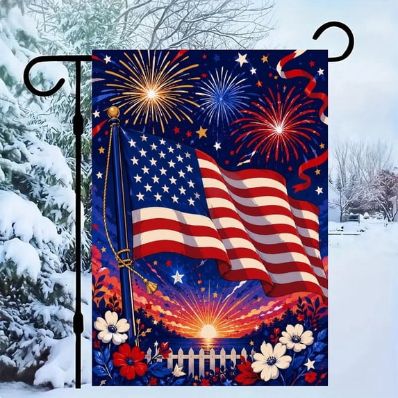 250th Anniversary Garden Flag, Flowers 1776-2026 Yard Decor, 250 Years ...