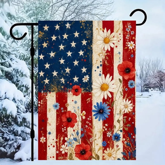 250th Anniversary Garden Flag, Flowers 1776-2026 Yard Decor, 250 Years ...