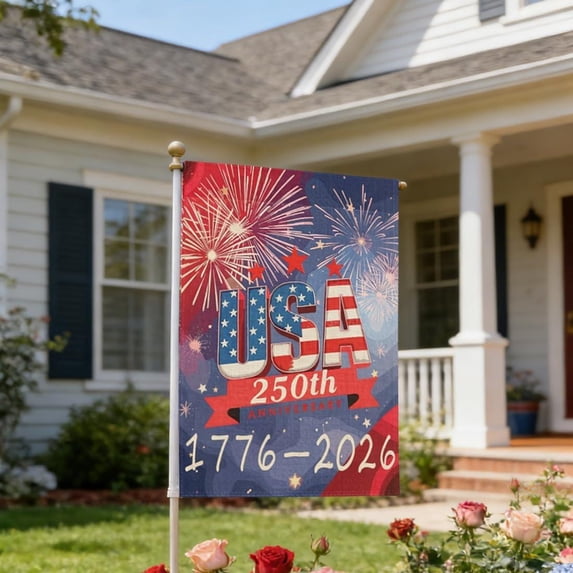 250th Anniversary Garden Flag, Patriotic Garden Flag, Double-Sided ...