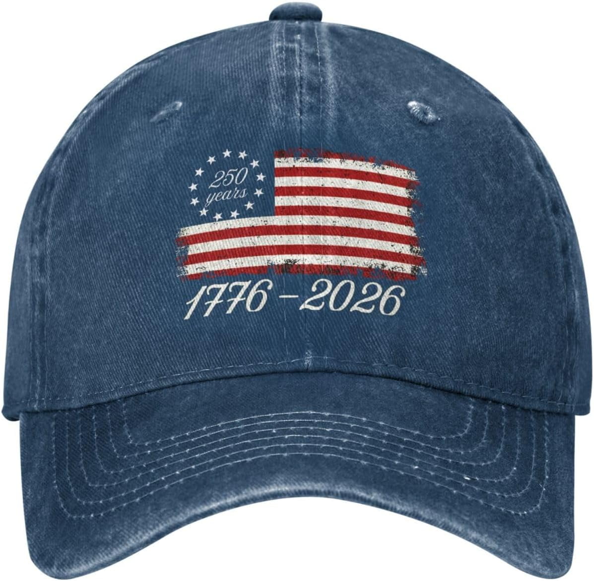 250th Anniversary Hats 1776 2026 Hat USA July 4th Denim Cap - Walmart.com