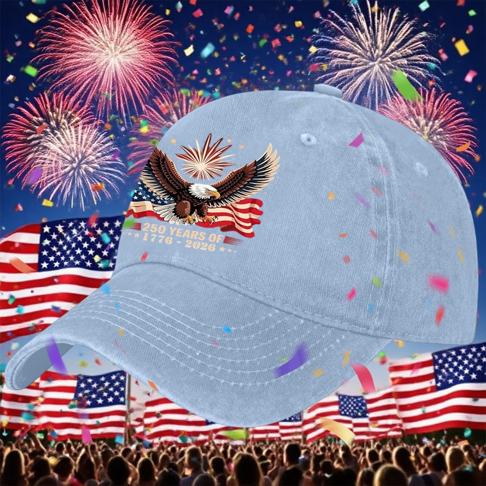 USA 250 Hats, Eagle & Libertad Hat, USA Flag Embroidery, Commemorative ...