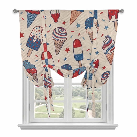 250th Anniversary Ice Cream Tie Up Curtains for Window, Thermal ...