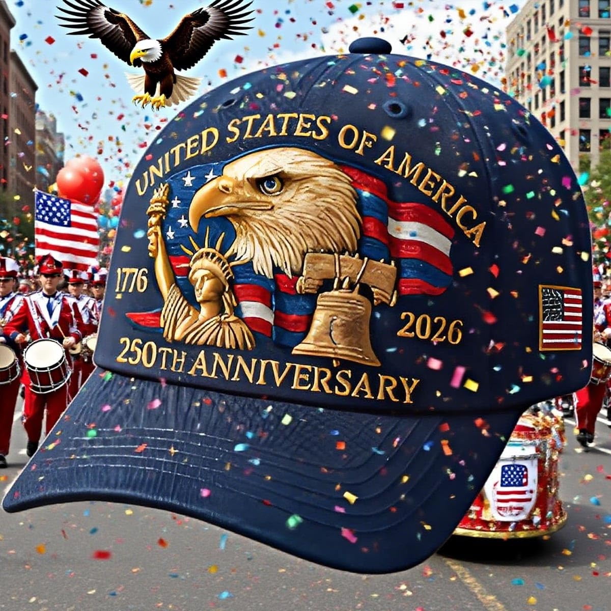 250th Anniversary Independence Day Cap, Retro Patriotic Baseball Hat ...