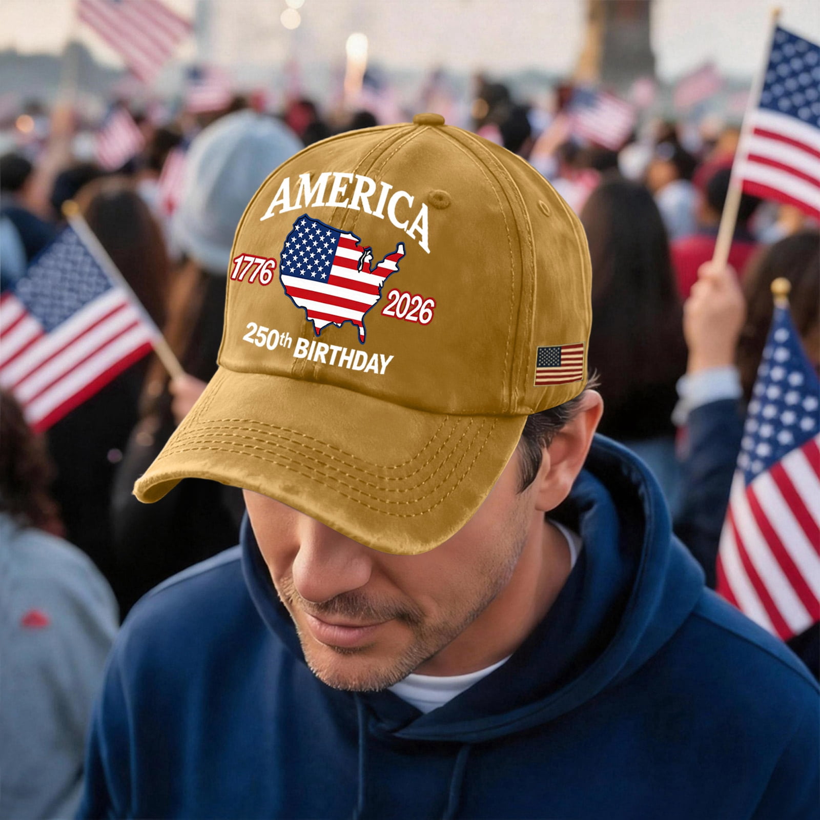 250th Anniversary Independence Day Distressed Washed Baseball Cap ...