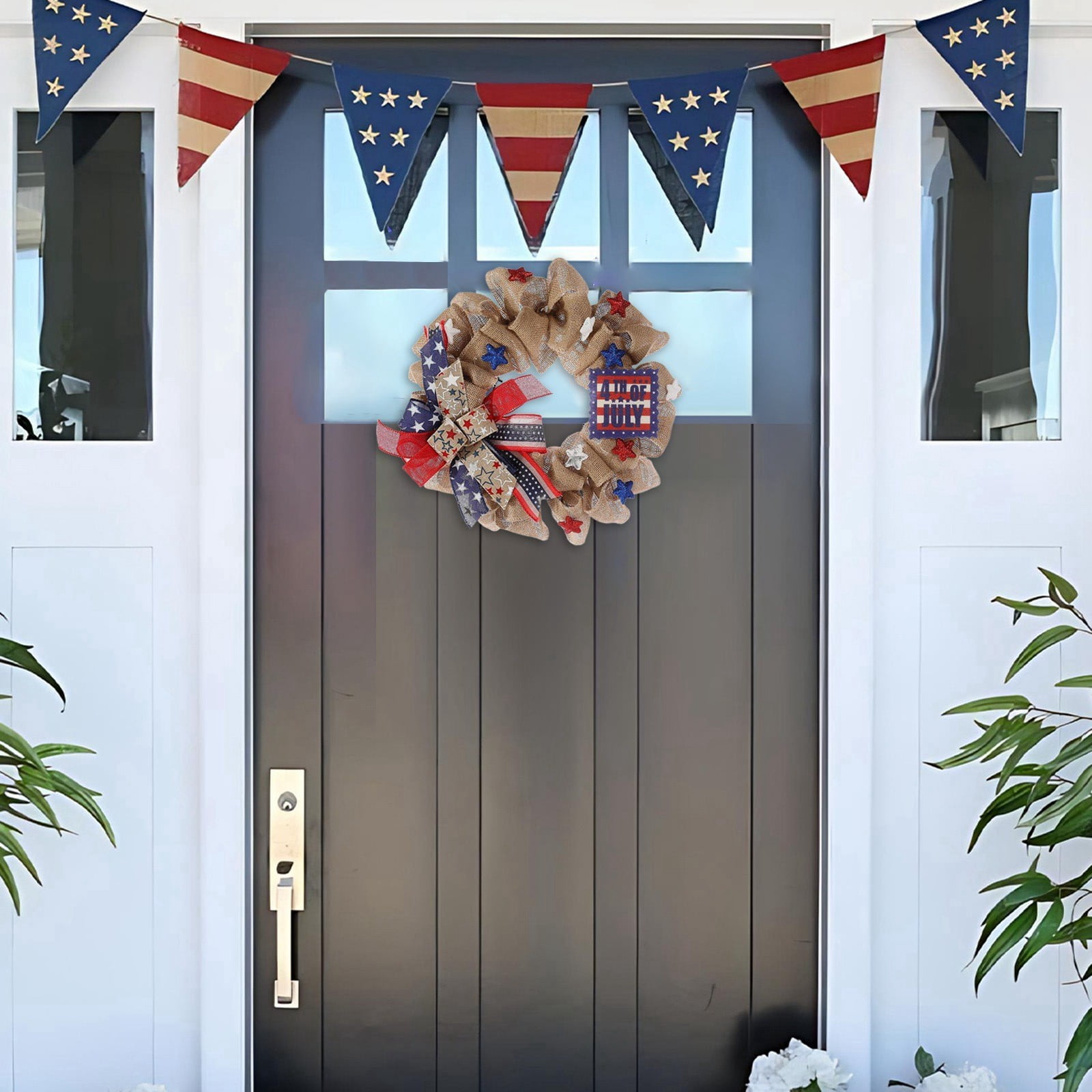 250th Anniversary Independence Day Round Floral Wreath, Patriotic ...