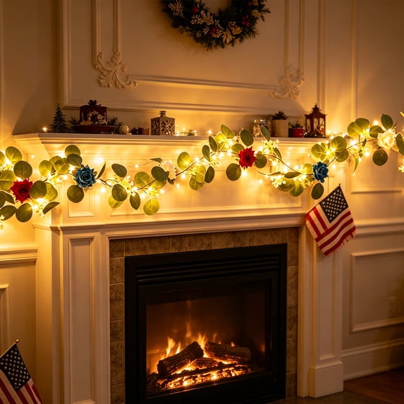 250th Anniversary LED String Light 79 Inch, Patriotic Red White Blue ...