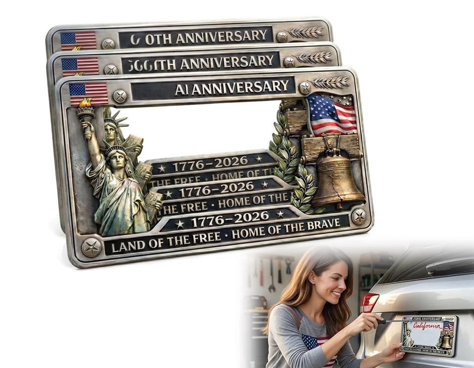 250th Anniversary License Plate Frame, 1776-2026 Decorative Car Plate ...
